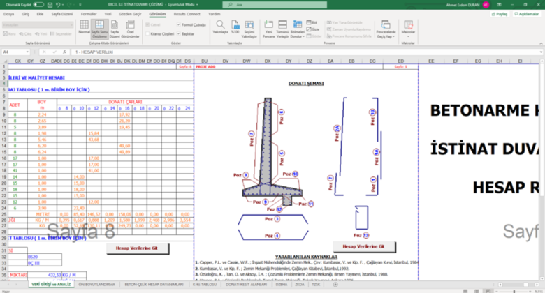 Ücretsiz Excel İstinat Duvarı Programı | STATİK PROGRAMLAR